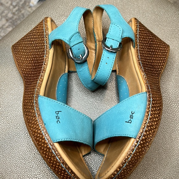 boc | Shoes | Boc Leather Wedge Sandals 9m | Poshmark